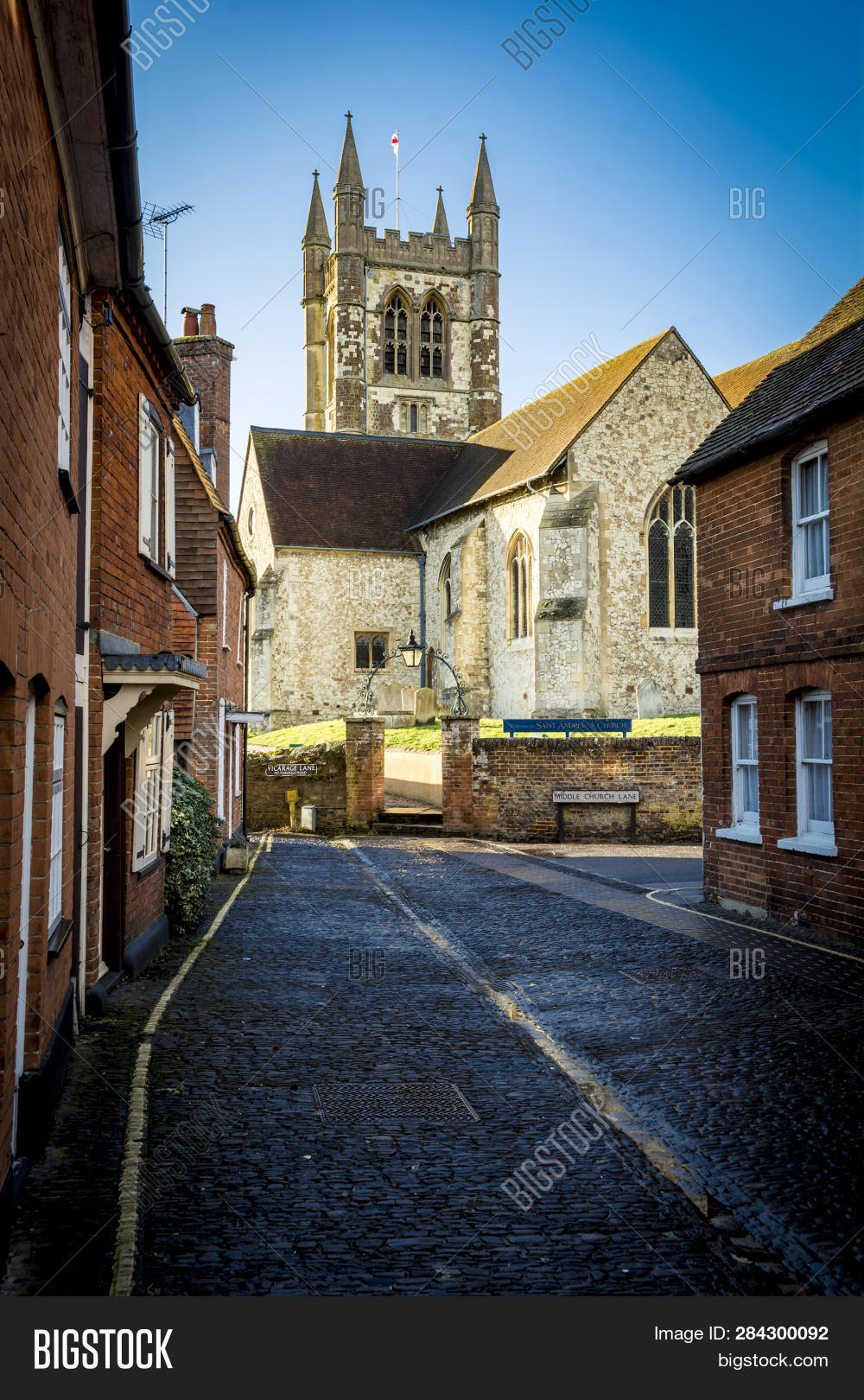 Typical Street Church Image & Photo (Free Trial) | Bigstock