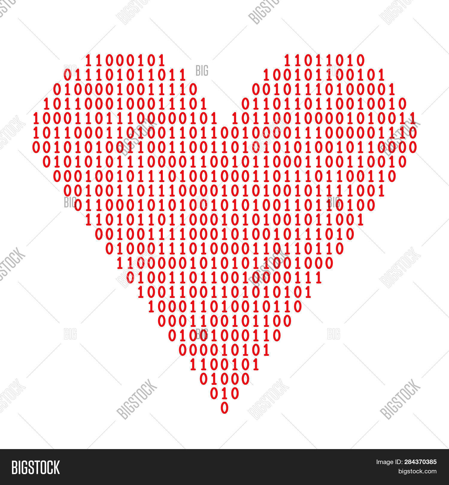 Binary Code Heart. Vector & Photo (Free Trial) | Bigstock