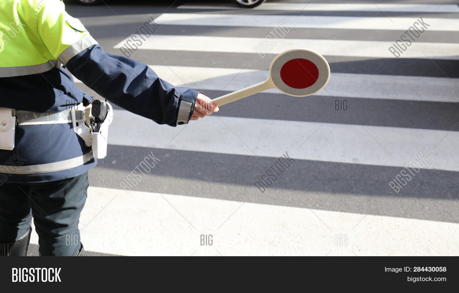 Policeman Paddle Stop Image & Photo (Free Trial) | Bigstock