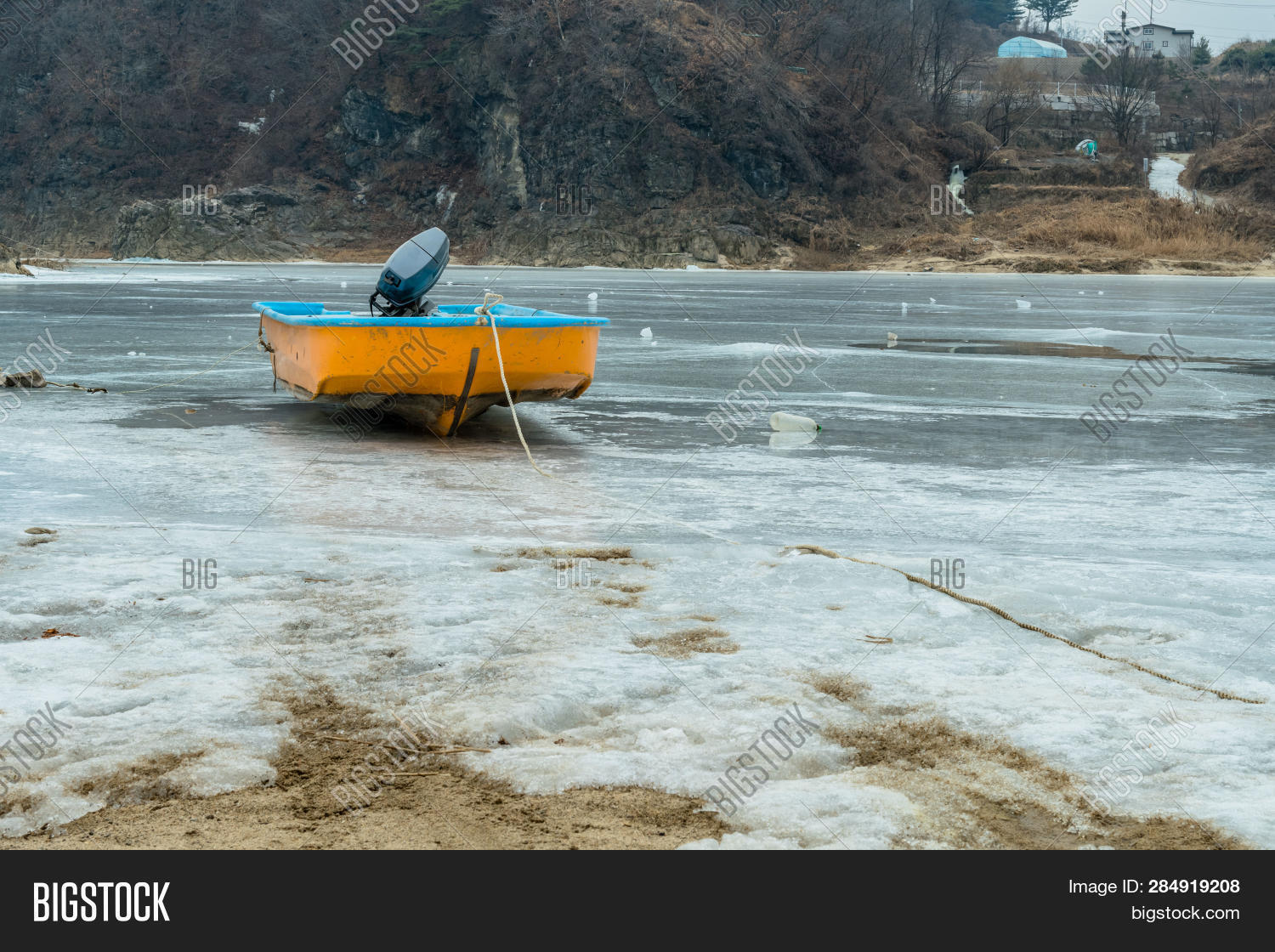 Fishing Boat On Ice Image & Photo (Free Trial) | Bigstock