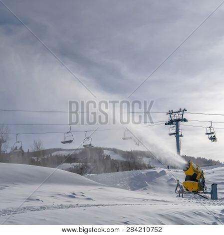Snow Machine Ski Lifts Image & Photo (Free Trial) | Bigstock