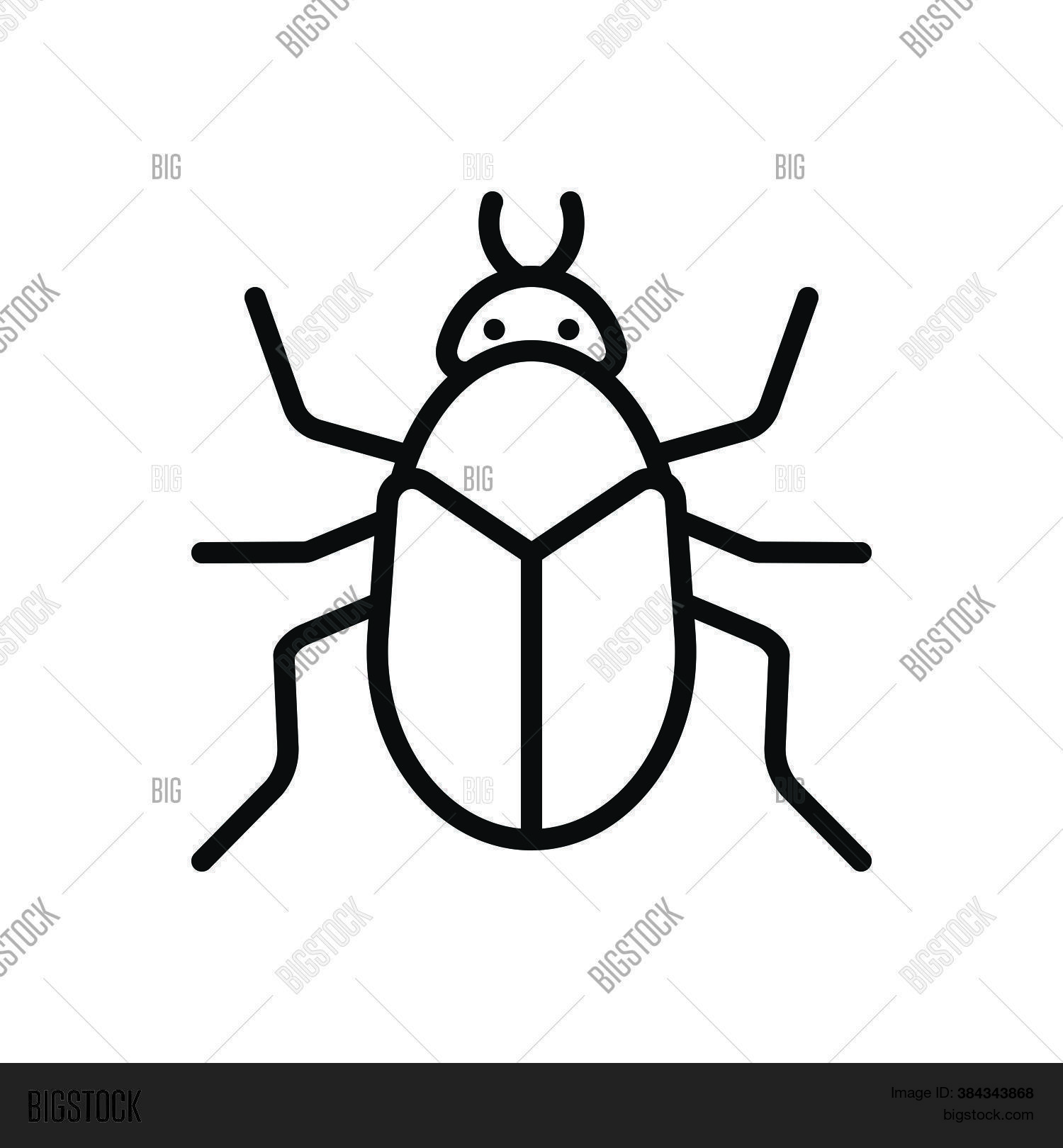 Black Line Icon Bug Vector & Photo (Free Trial) | Bigstock