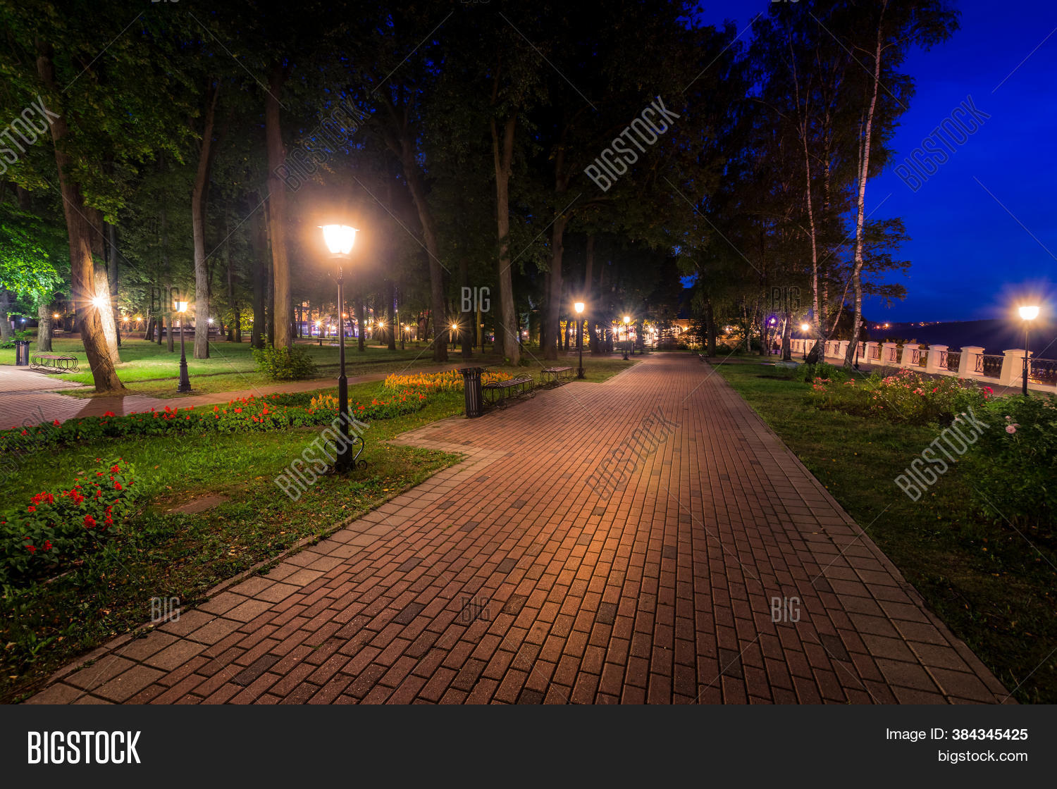 Night Park Lit By Image & Photo (Free Trial) | Bigstock