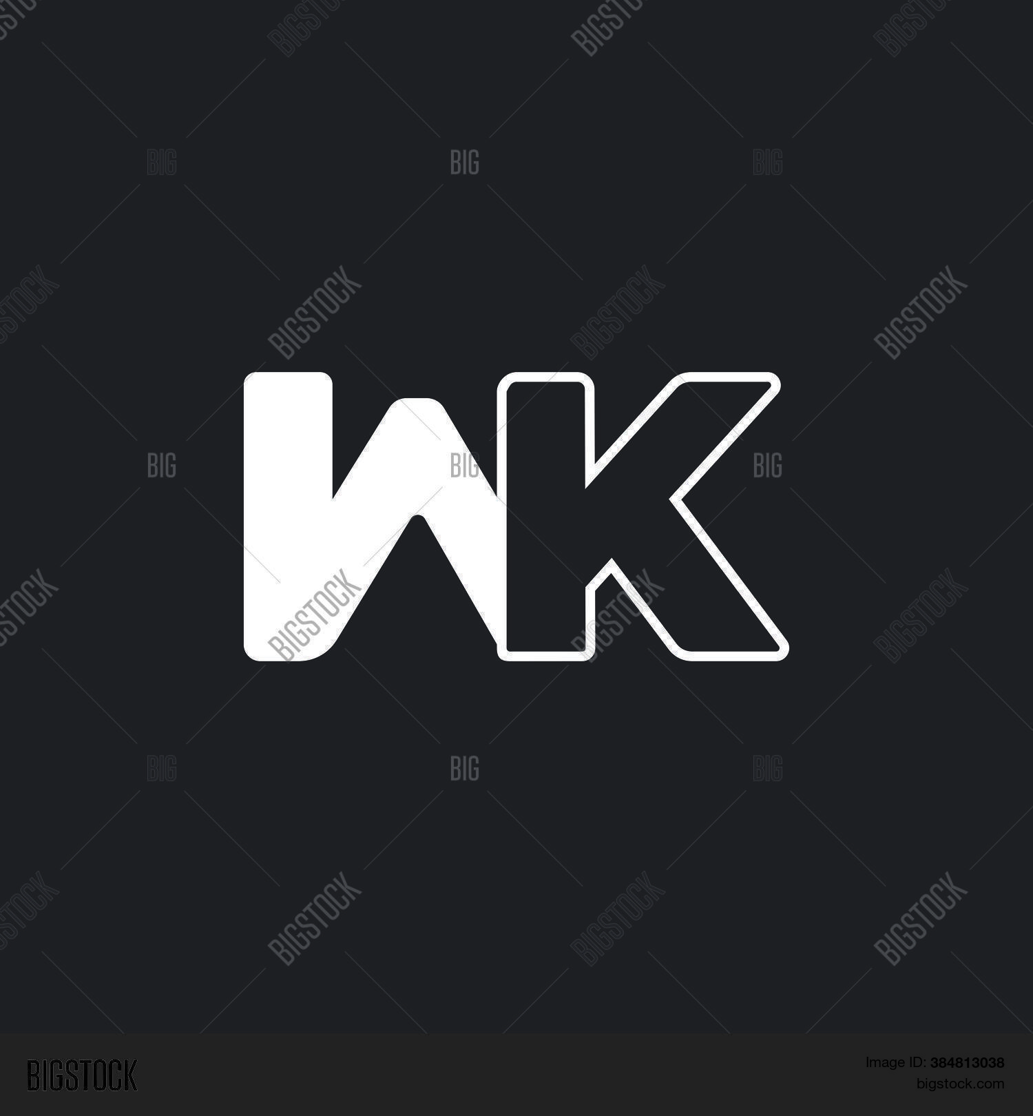 Letter Wk Simple Vector & Photo (Free Trial) | Bigstock