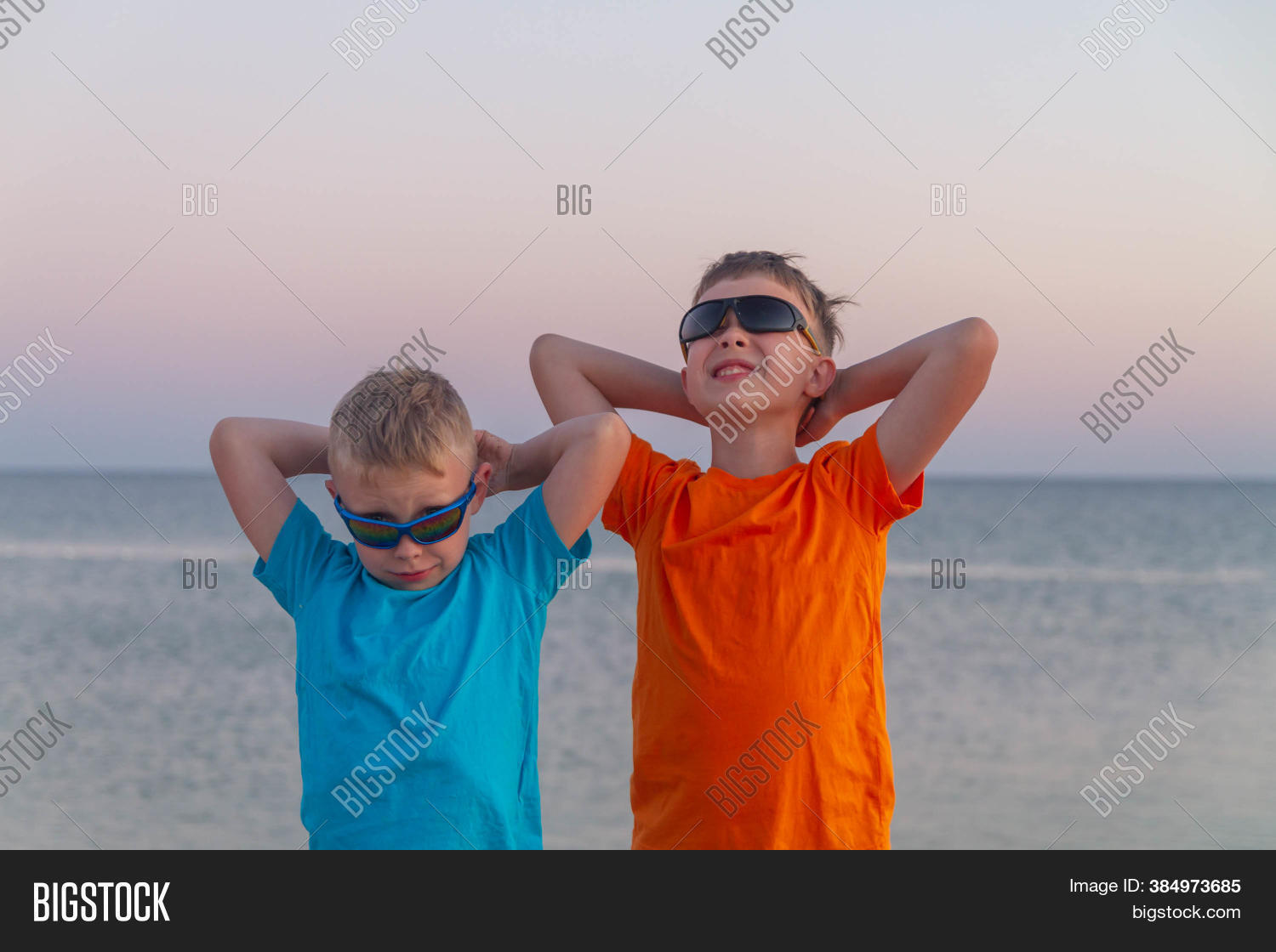 Two Boys Stand By Sea Image & Photo (Free Trial) | Bigstock