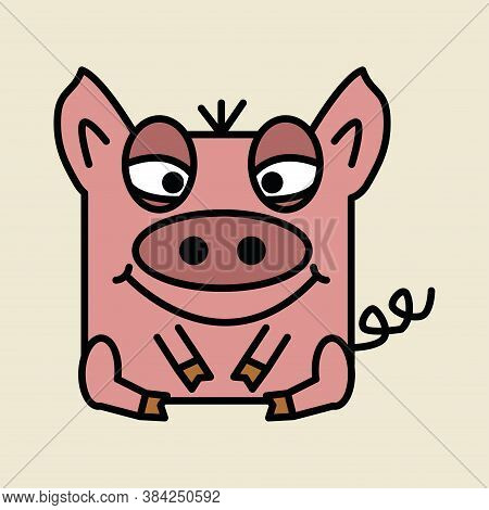 Square Pig Funny Vector & Photo (Free Trial) | Bigstock