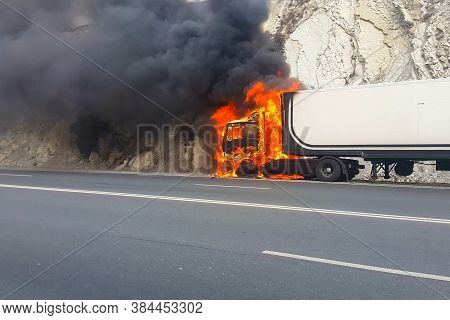Burning Truck On Road Image & Photo (Free Trial) | Bigstock