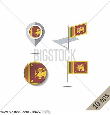 Map Pins Flag Sri Vector & Photo (Free Trial) | Bigstock