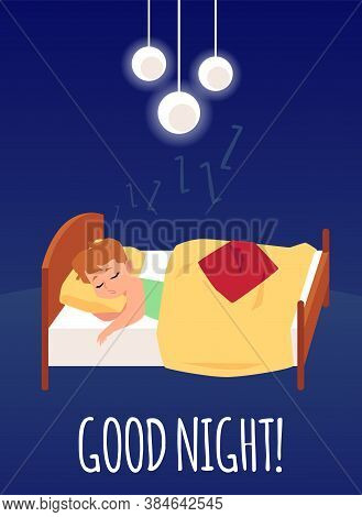Good Night Card Boy Vector & Photo (Free Trial) | Bigstock