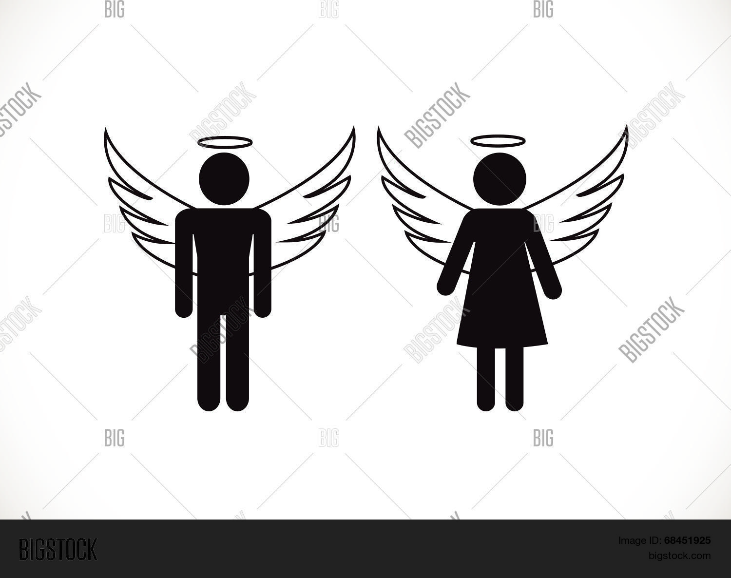 Pictogram Angel Devil Vector & Photo (Free Trial) | Bigstock