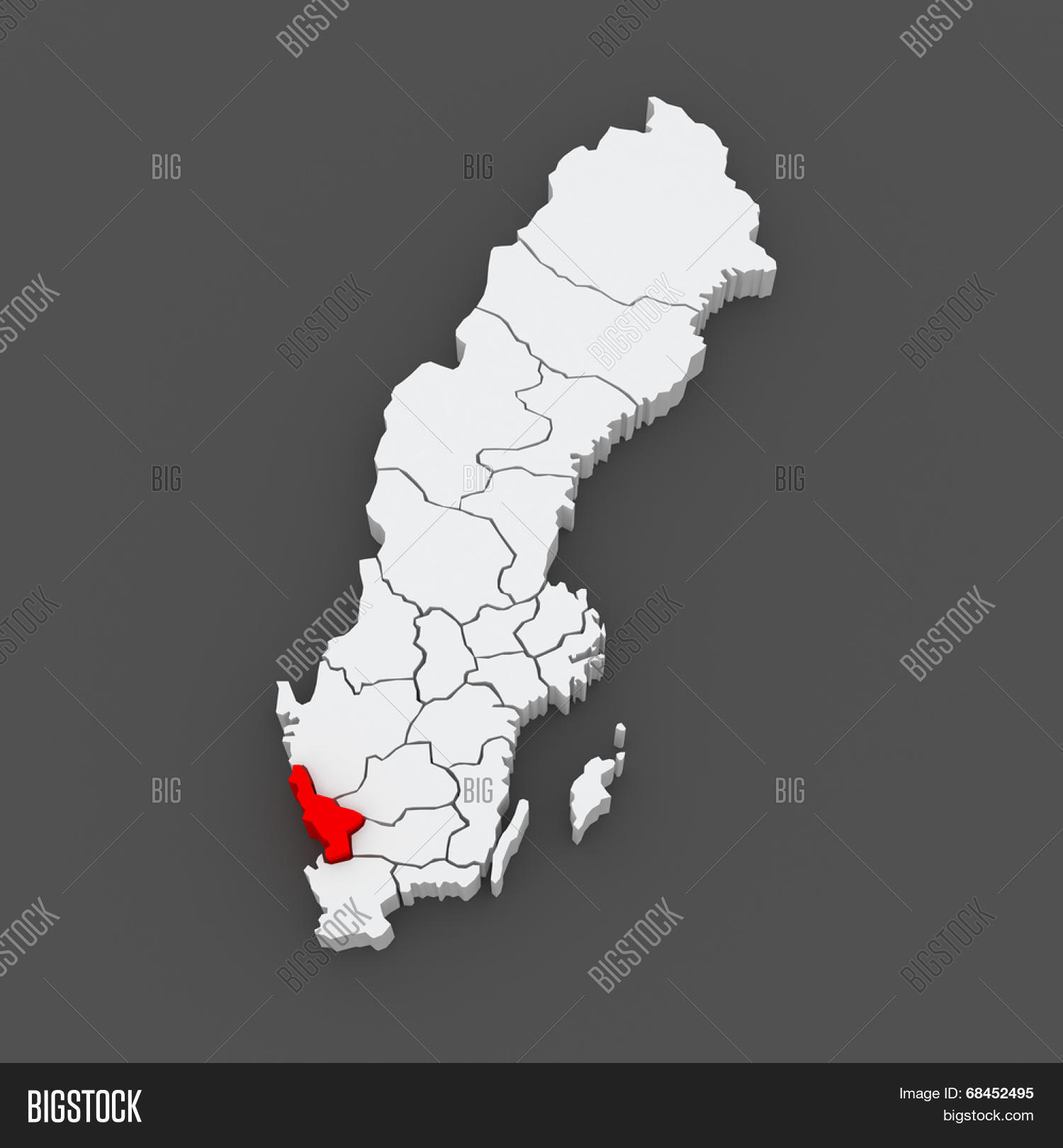 Map Halland. Sweden. Image & Photo (Free Trial) | Bigstock