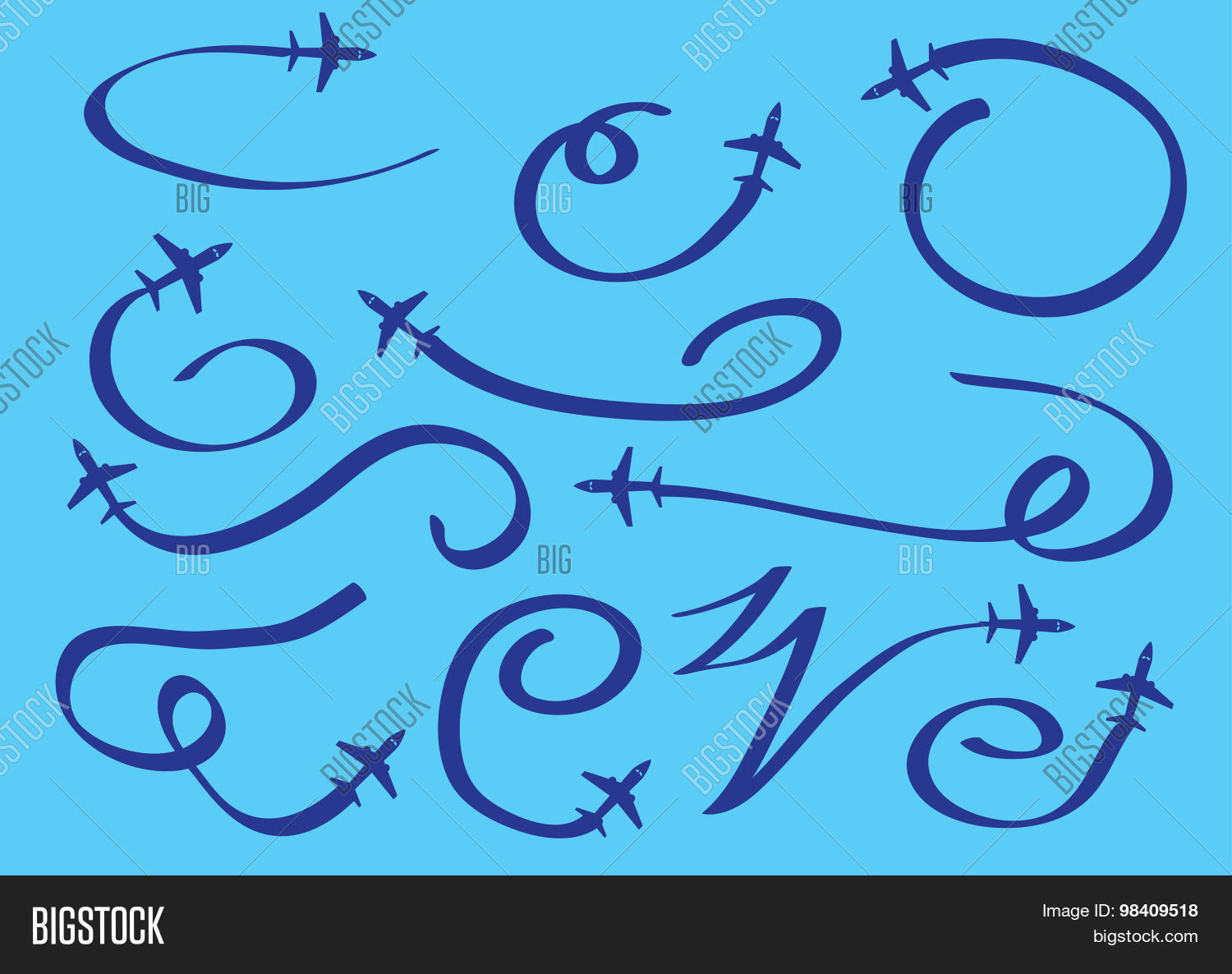 Contrails Flying Vector & Photo (Free Trial) | Bigstock