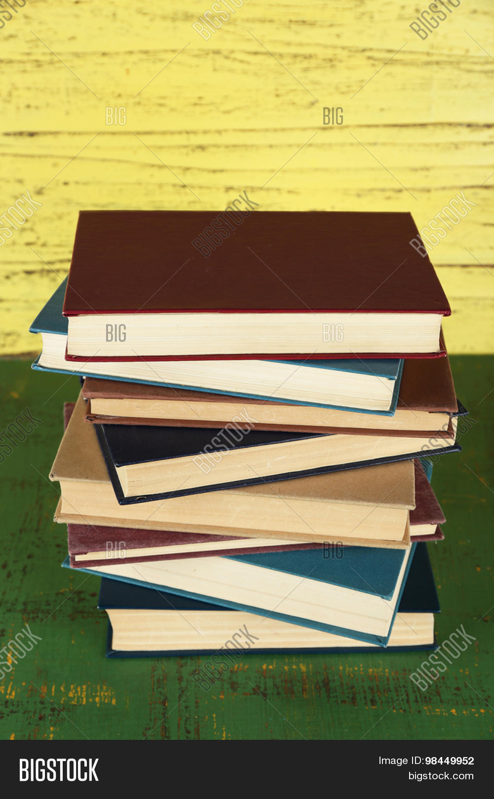 Stack Books On Yellow Image & Photo (Free Trial) | Bigstock