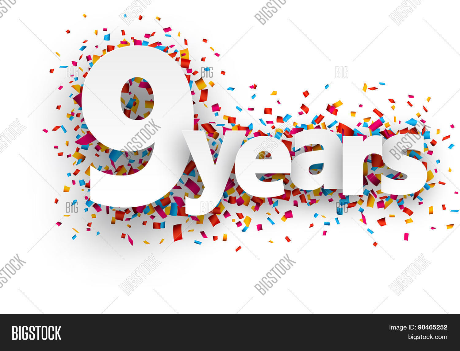 Nine Years Paper Sign Vector & Photo (Free Trial) | Bigstock