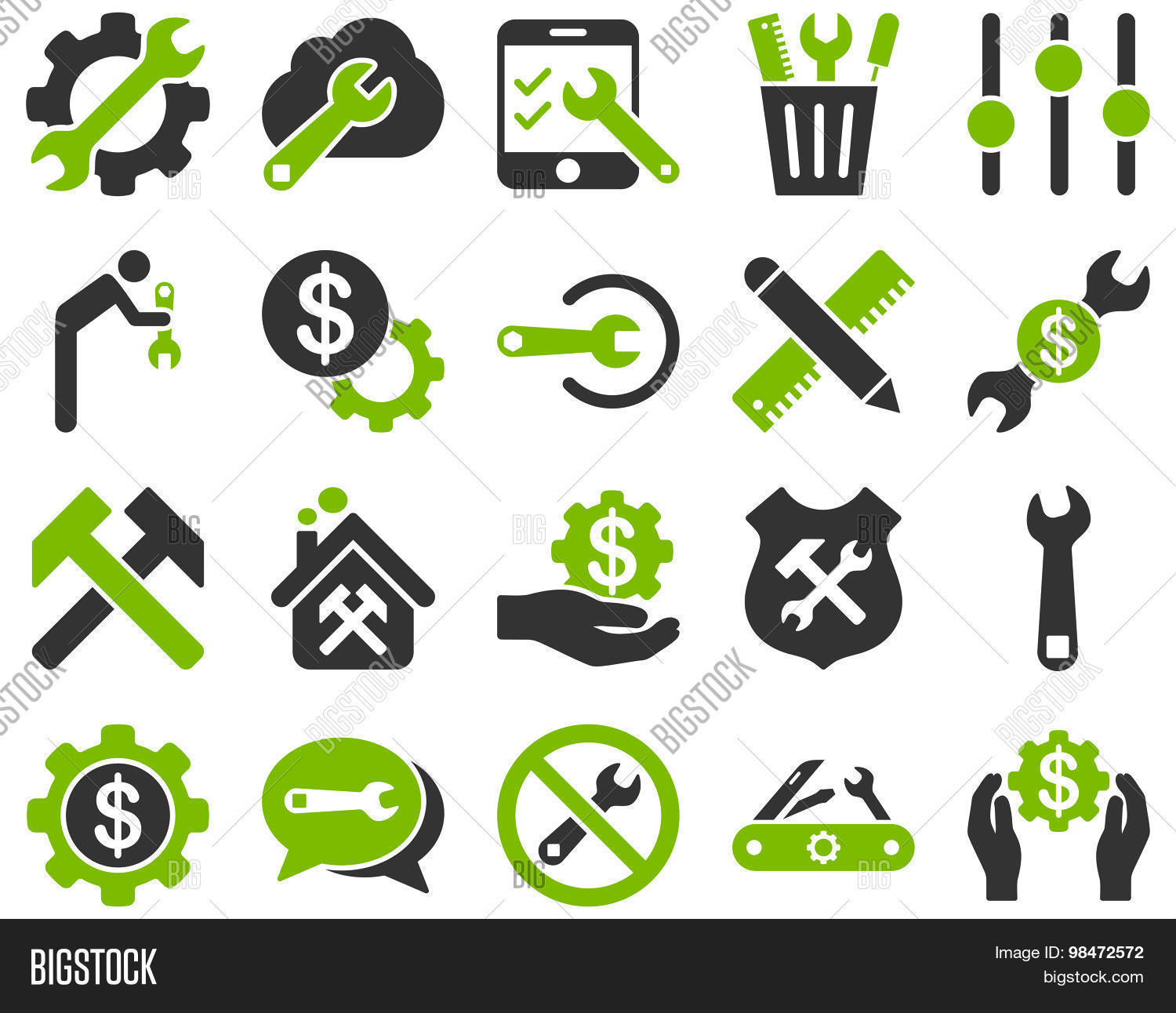 Settings Tools Icons Vector & Photo (Free Trial) | Bigstock