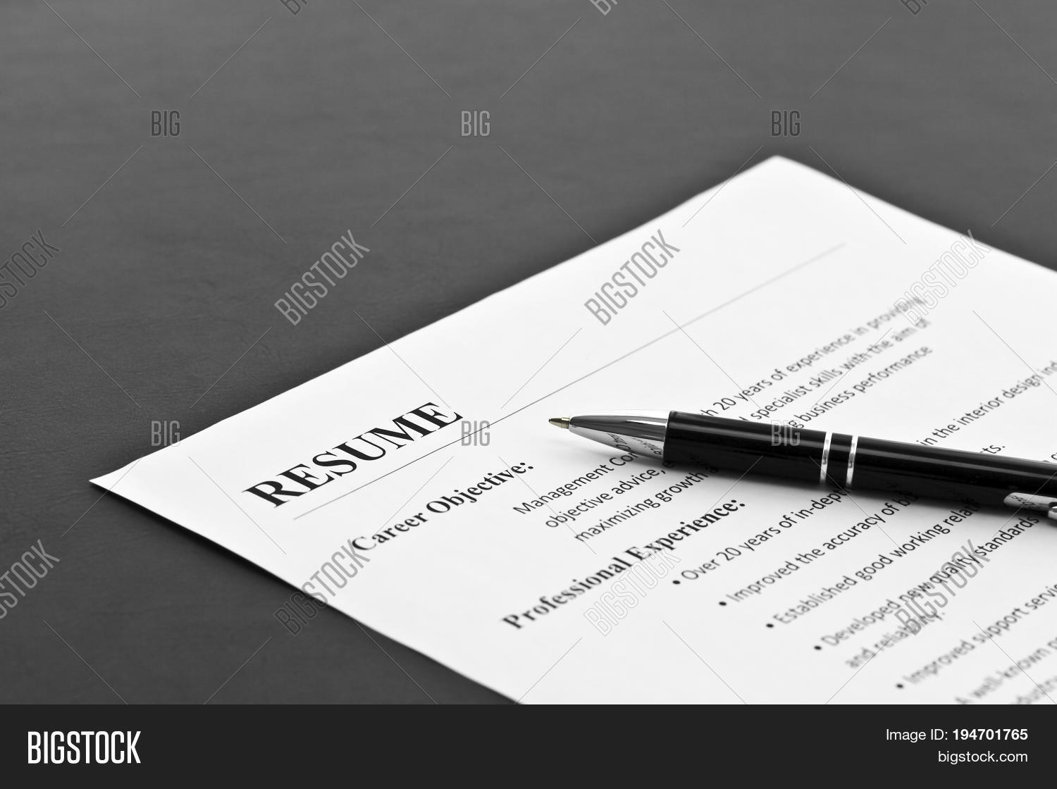 Closeup Resume Pen On Image & Photo (Free Trial) | Bigstock