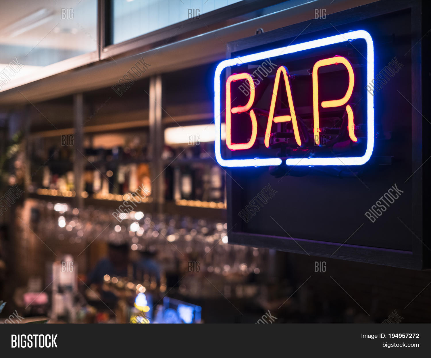 Bar Signage Lights Image & Photo (Free Trial) | Bigstock