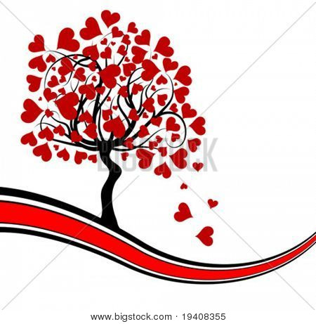 Valentines Tree Vector & Photo (Free Trial) | Bigstock