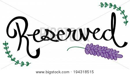 Pretty Reserved Sign Vector & Photo (Free Trial) | Bigstock