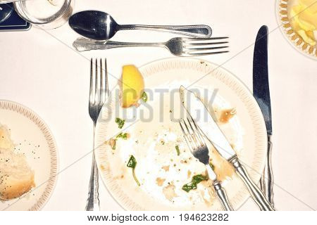 Dirty Plate Silverware Image & Photo (Free Trial) | Bigstock