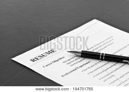 Closeup Resume Pen On Image & Photo (Free Trial) | Bigstock