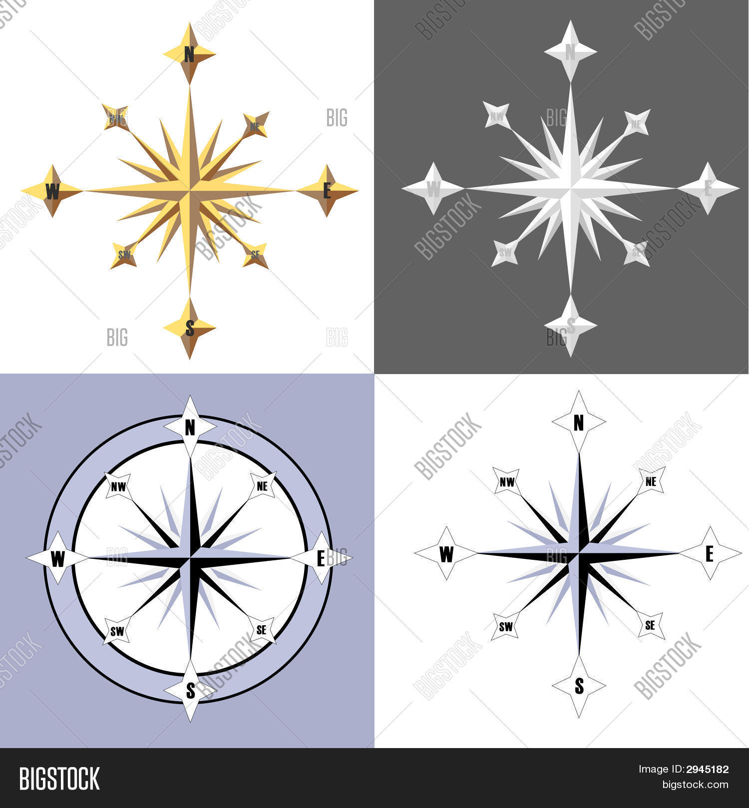 Compass Rose Vector & Photo (Free Trial) | Bigstock