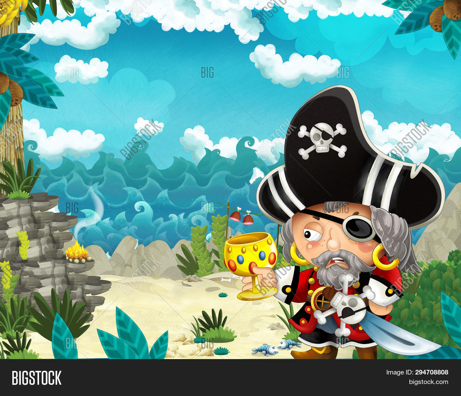 Cartoon Scene Pirate Image & Photo (Free Trial) | Bigstock
