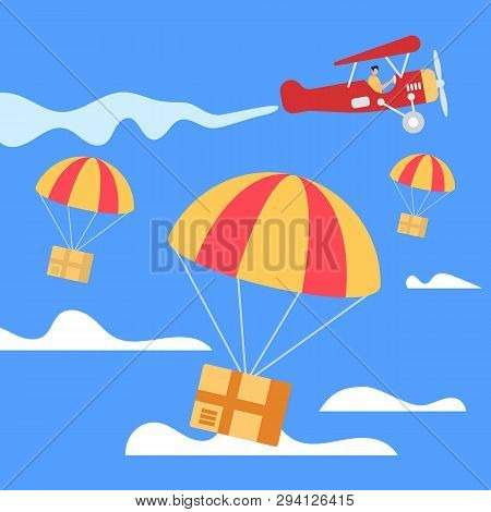 Parachutes Parcel Vector & Photo (Free Trial) | Bigstock