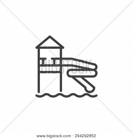 Water Park Slide Line Vector & Photo (Free Trial) | Bigstock