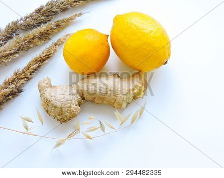 Lemons Ginger On White Image & Photo (Free Trial) | Bigstock