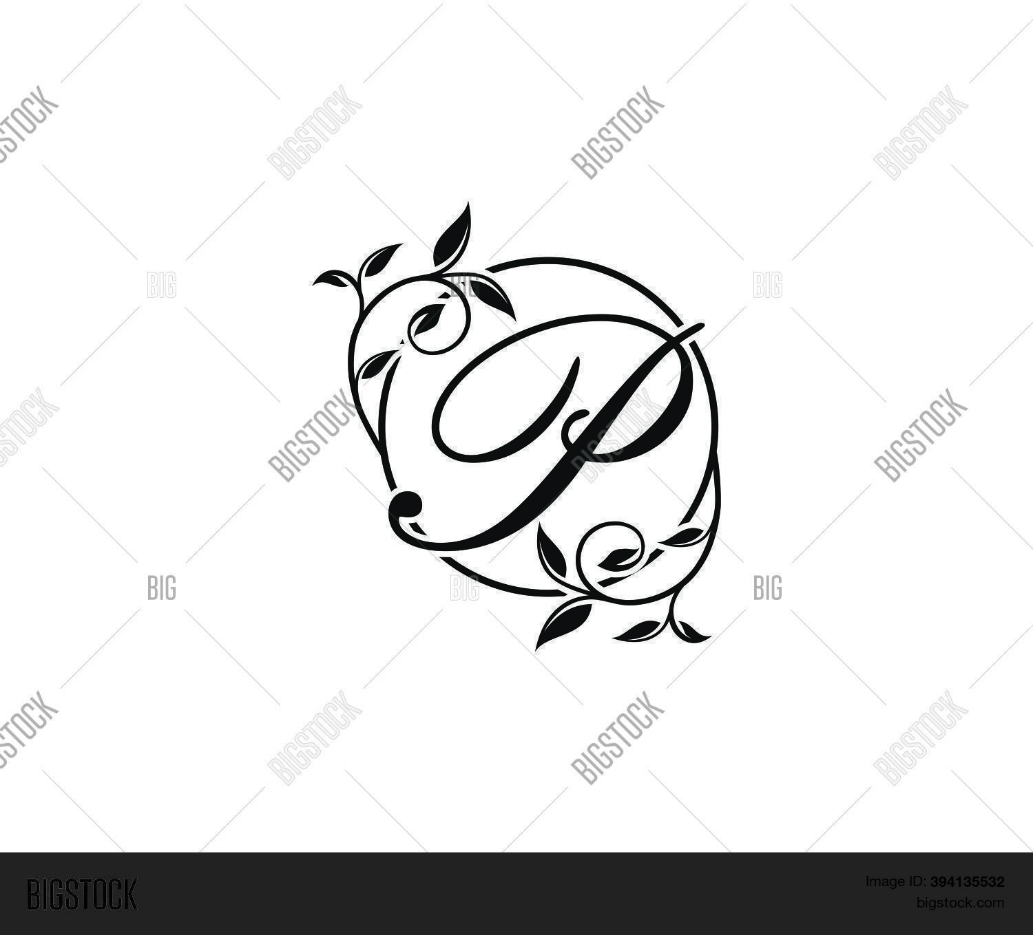 Floral P Letter Swirl Vector & Photo (Free Trial) | Bigstock