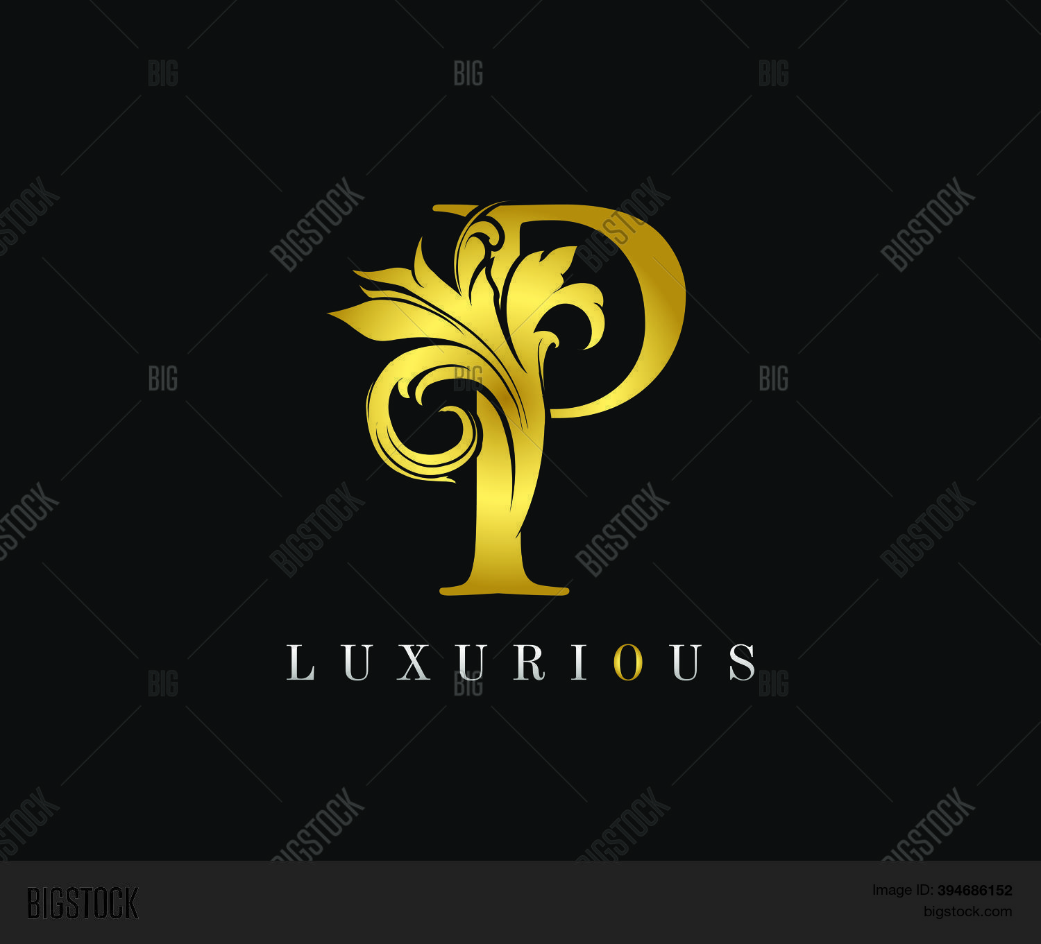 Golden P Luxury Logo Vector & Photo (Free Trial) | Bigstock