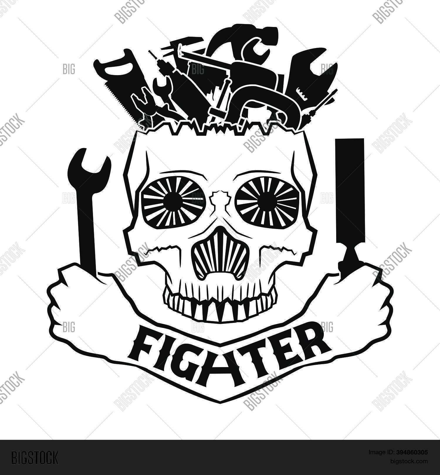 Skull Tool Head Hand Vector & Photo (Free Trial) | Bigstock