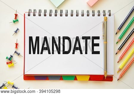 Word Mandate Written Image & Photo (Free Trial) | Bigstock