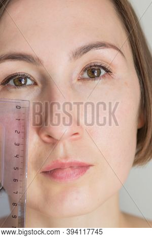 Woman Face Ruler Near Image & Photo (Free Trial) | Bigstock