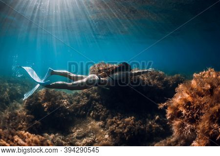 Freediver Girl White Image & Photo (Free Trial) | Bigstock