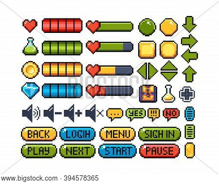 Set 8-bit Pixel Vector & Photo (Free Trial) | Bigstock