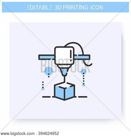 3d Printing Line Icon Vector & Photo (Free Trial) | Bigstock