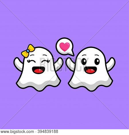 Cute Couple Ghost Vector & Photo (Free Trial) | Bigstock