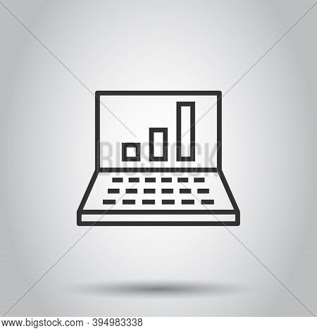Laptop Chart Icon Vector & Photo (Free Trial) | Bigstock