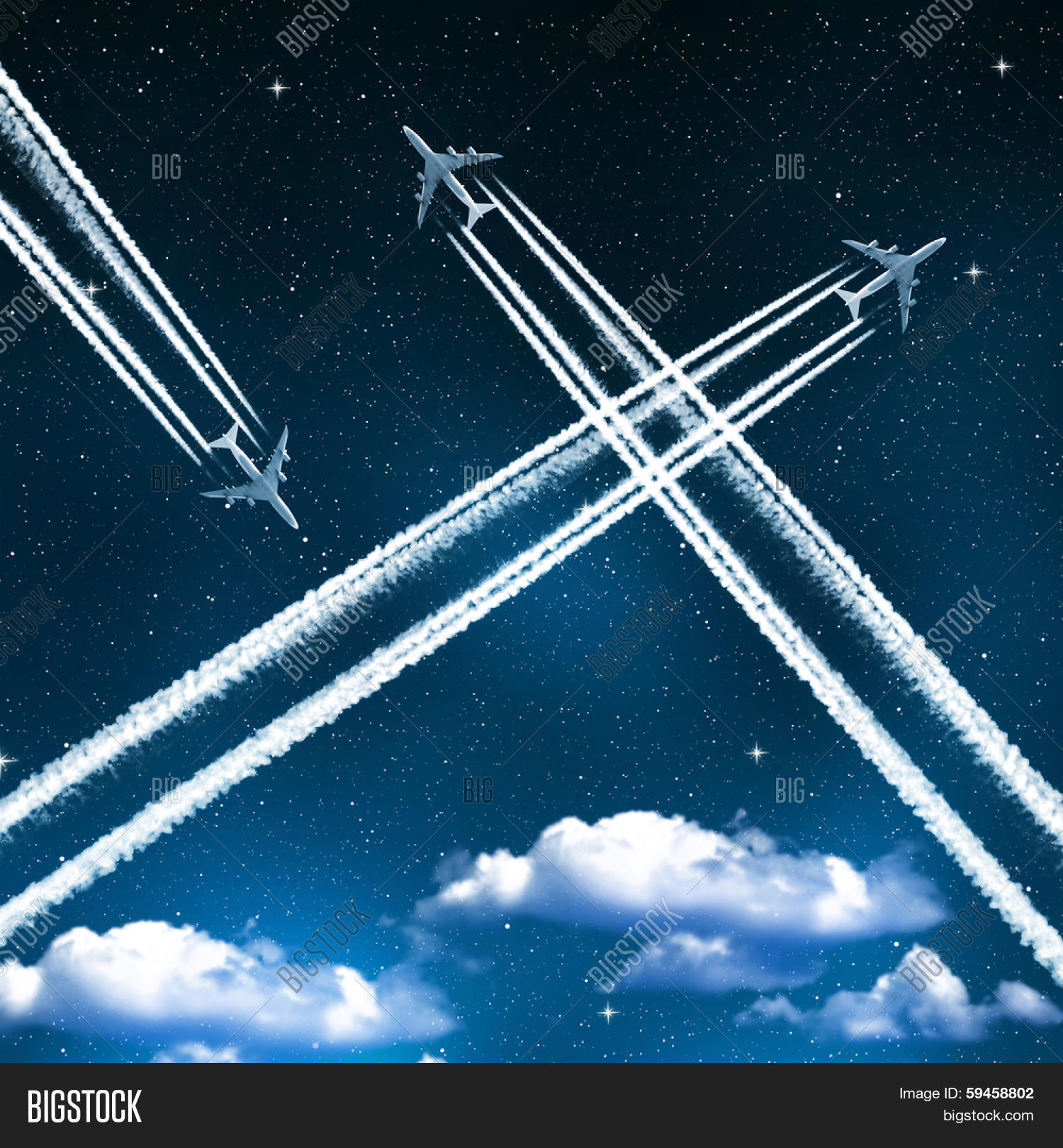 Aircraft Night Sky Image & Photo (Free Trial) | Bigstock