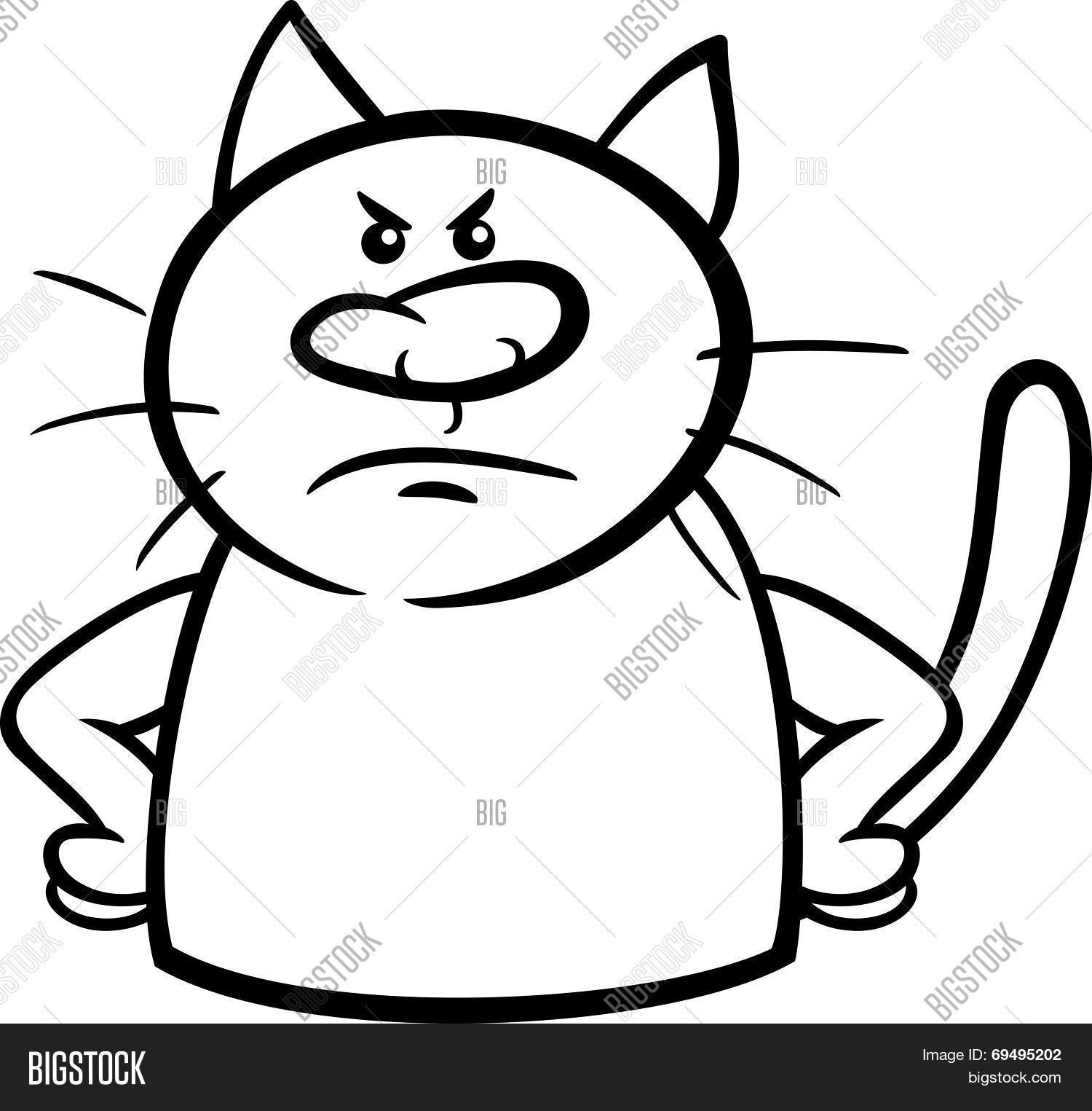 Angry Cat Cartoon Vector & Photo (Free Trial) | Bigstock