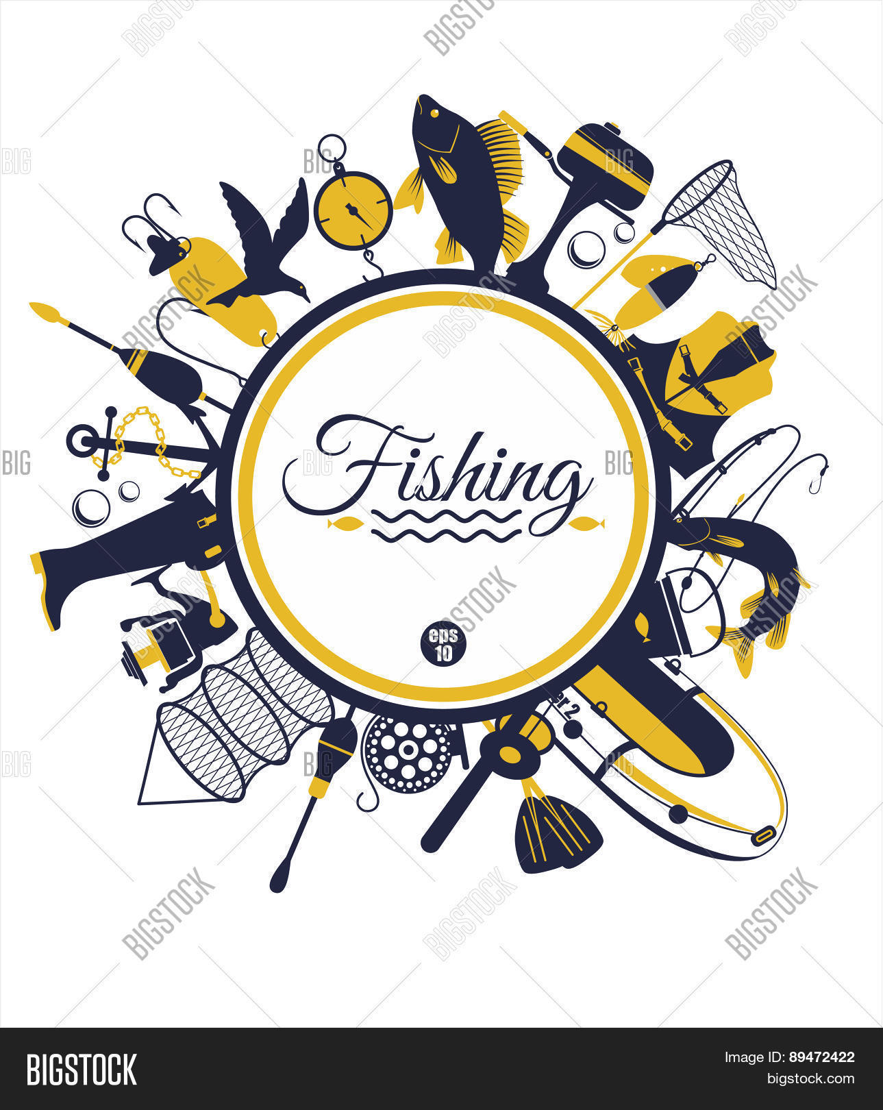 Fishing Background Vector & Photo (Free Trial) | Bigstock