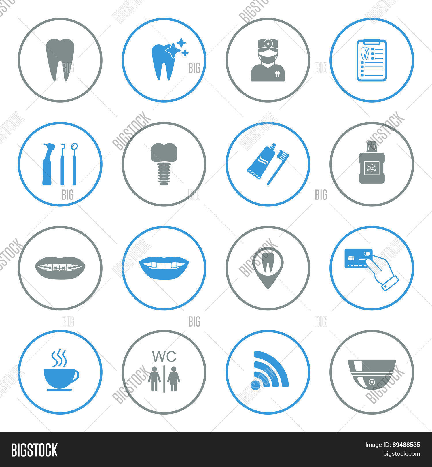 Set Dental Icons. Vector & Photo (Free Trial) | Bigstock