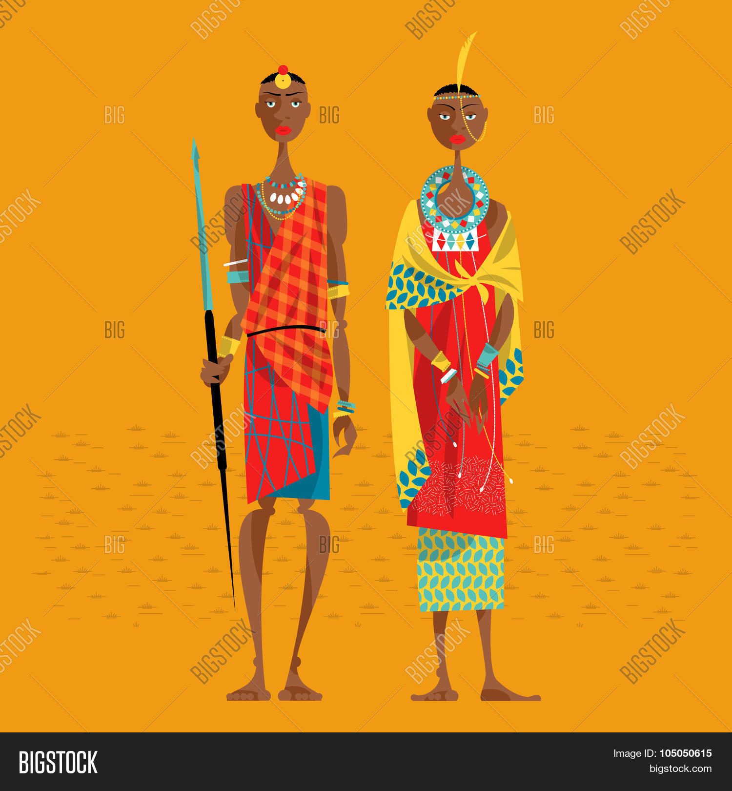 Maasai Couple Vector & Photo (Free Trial) | Bigstock