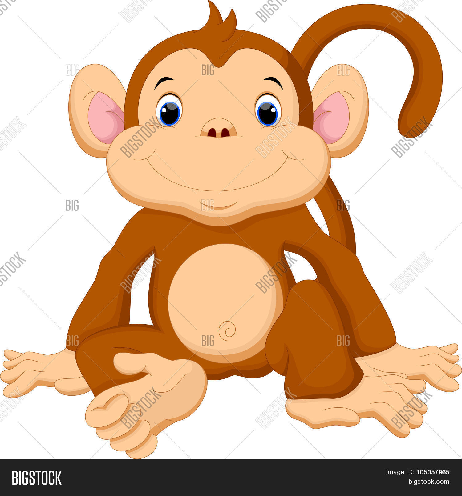 Cute Monkey Cartoon Vector & Photo (Free Trial) | Bigstock
