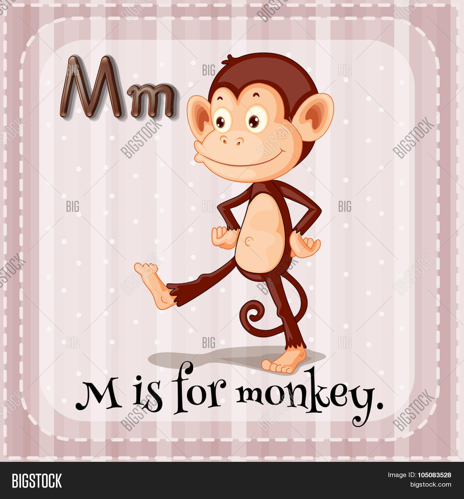 Flashcard M Monkey Vector & Photo (Free Trial) | Bigstock