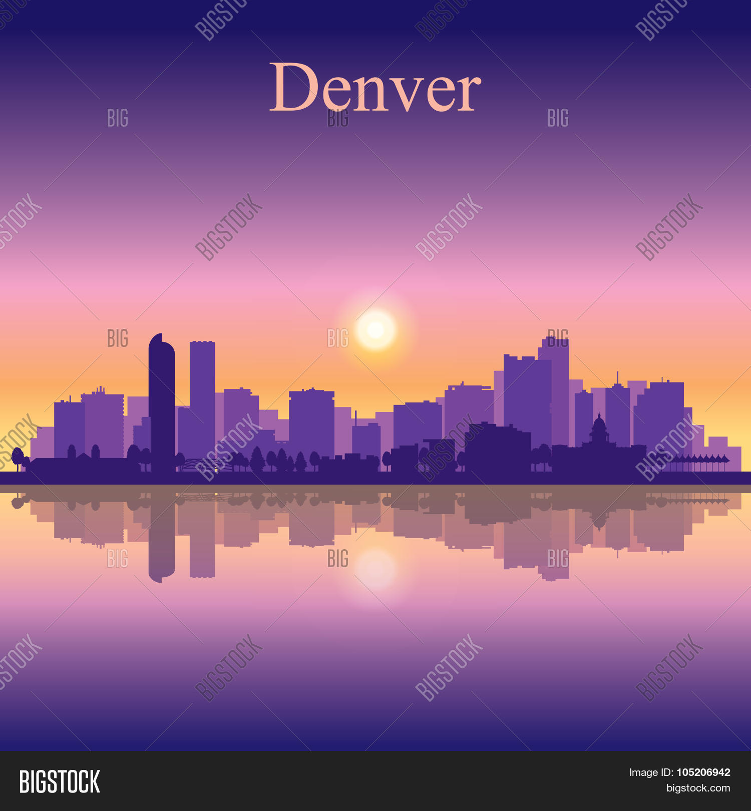 Denver City Skyline Vector & Photo (Free Trial) | Bigstock