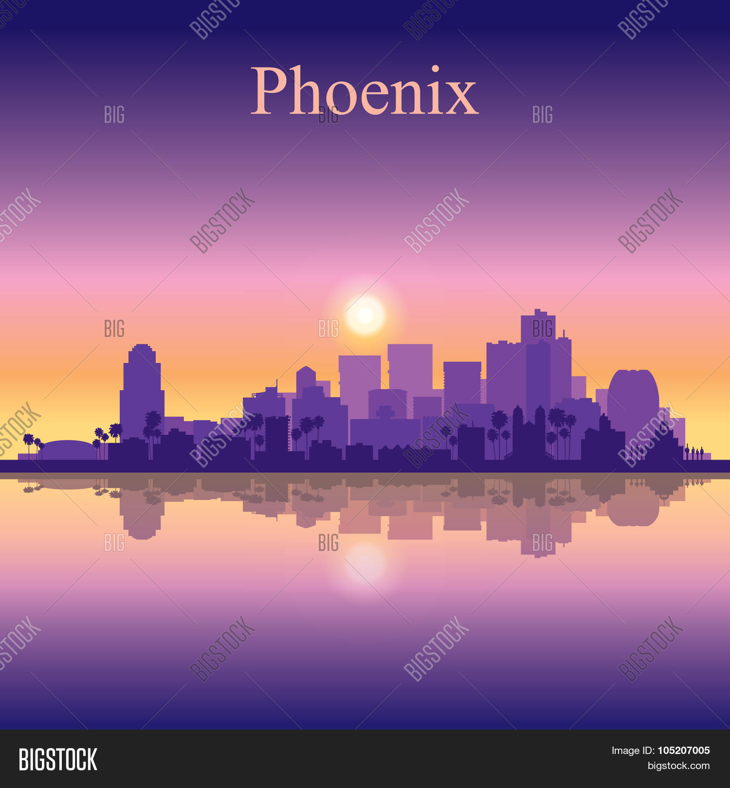 Phoenix City Skyline Vector & Photo (Free Trial) | Bigstock