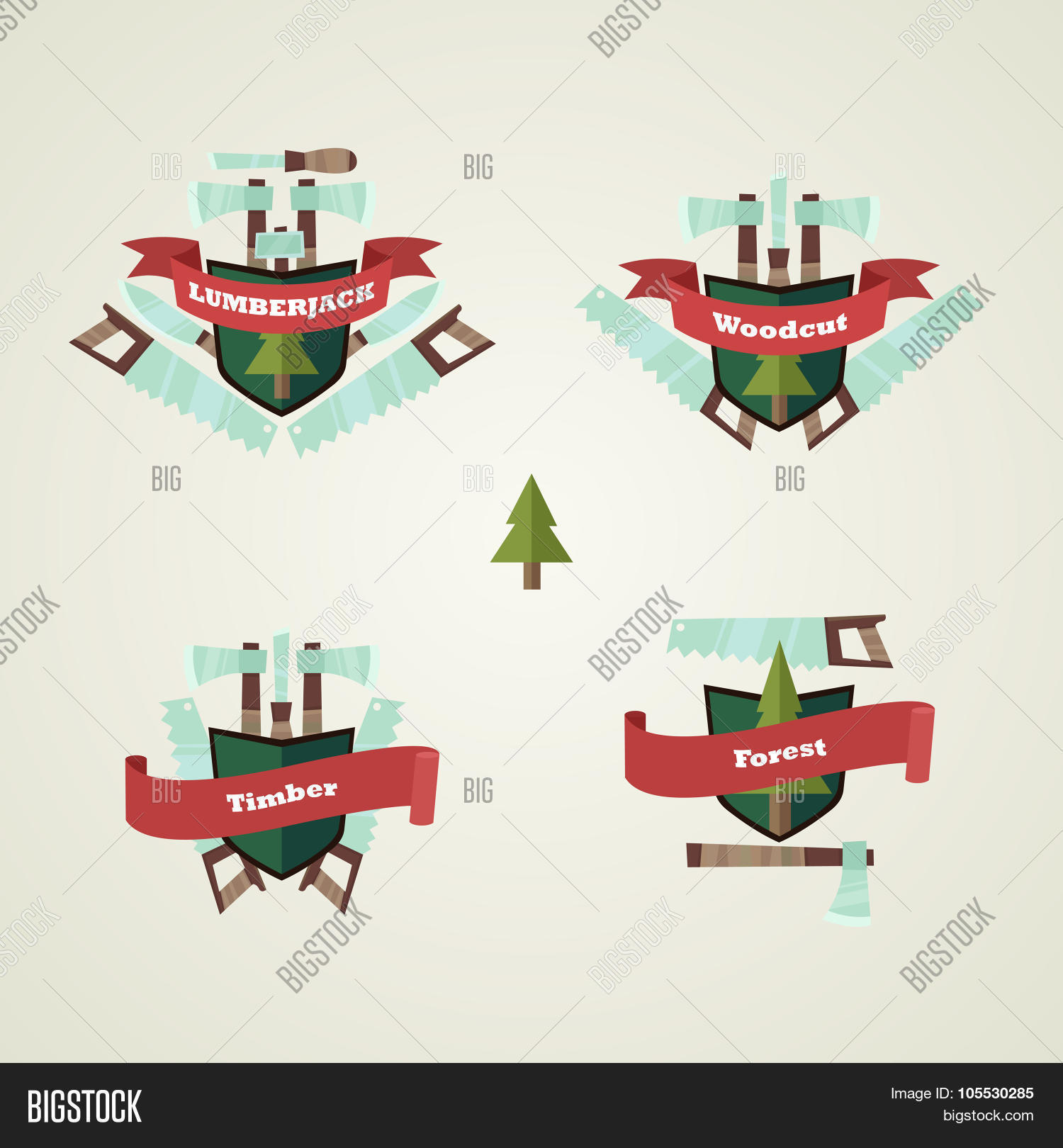 Vector Set Logging Vector & Photo (Free Trial) | Bigstock